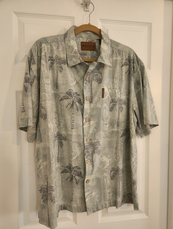 Magellan Sportswear | Shirts | Magellan Outdoors Sage Green Palmprint ...